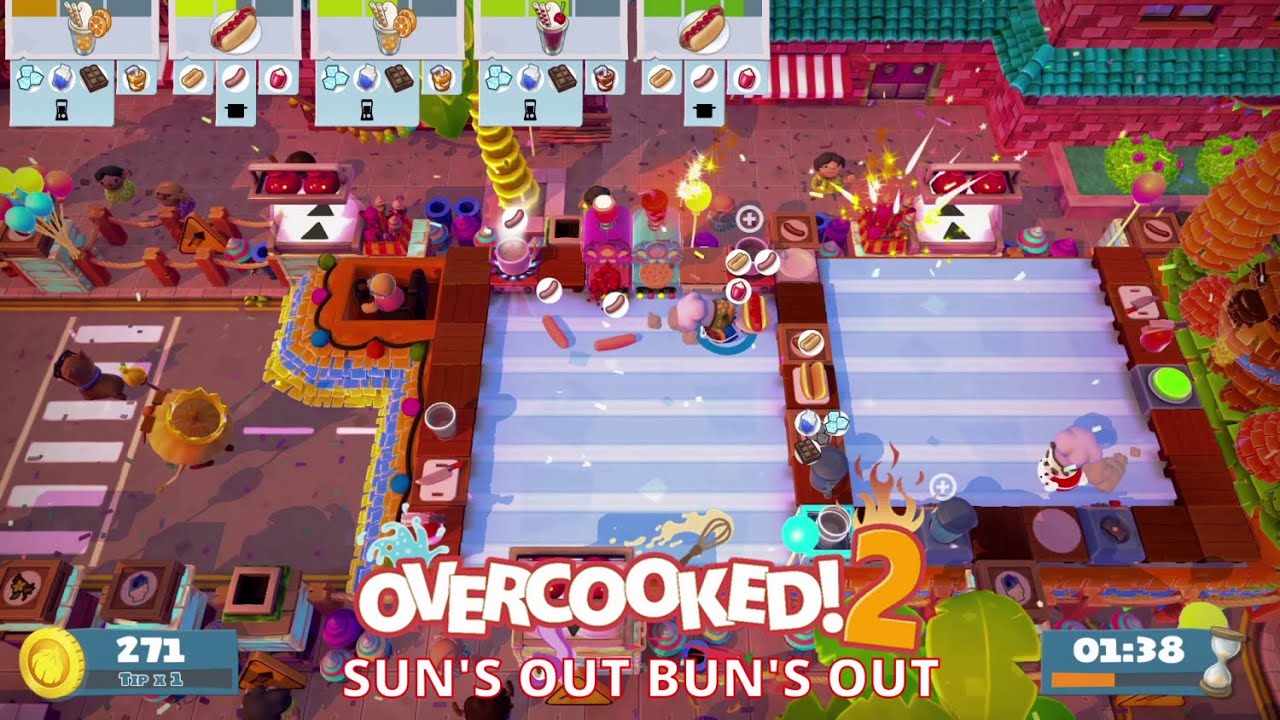Hot Dogs & Milkshakes Festival | Overcooked! 2 Co-op 2 Players - Sun's ...
