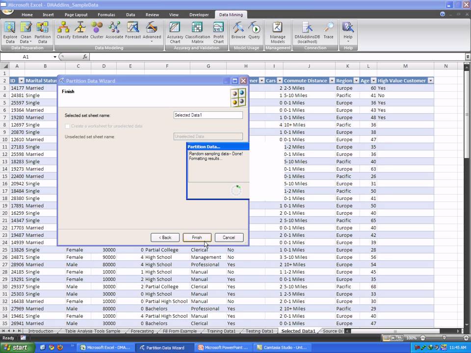 Microsoft Excel Data Mining Data Partition YouTube Microsoft Excel Data Mining Data Partition YouTube