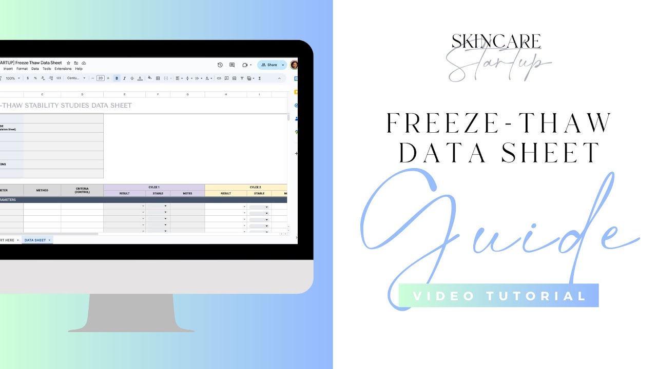 Freeze Thaw Data Sheet Tutorial - YouTube