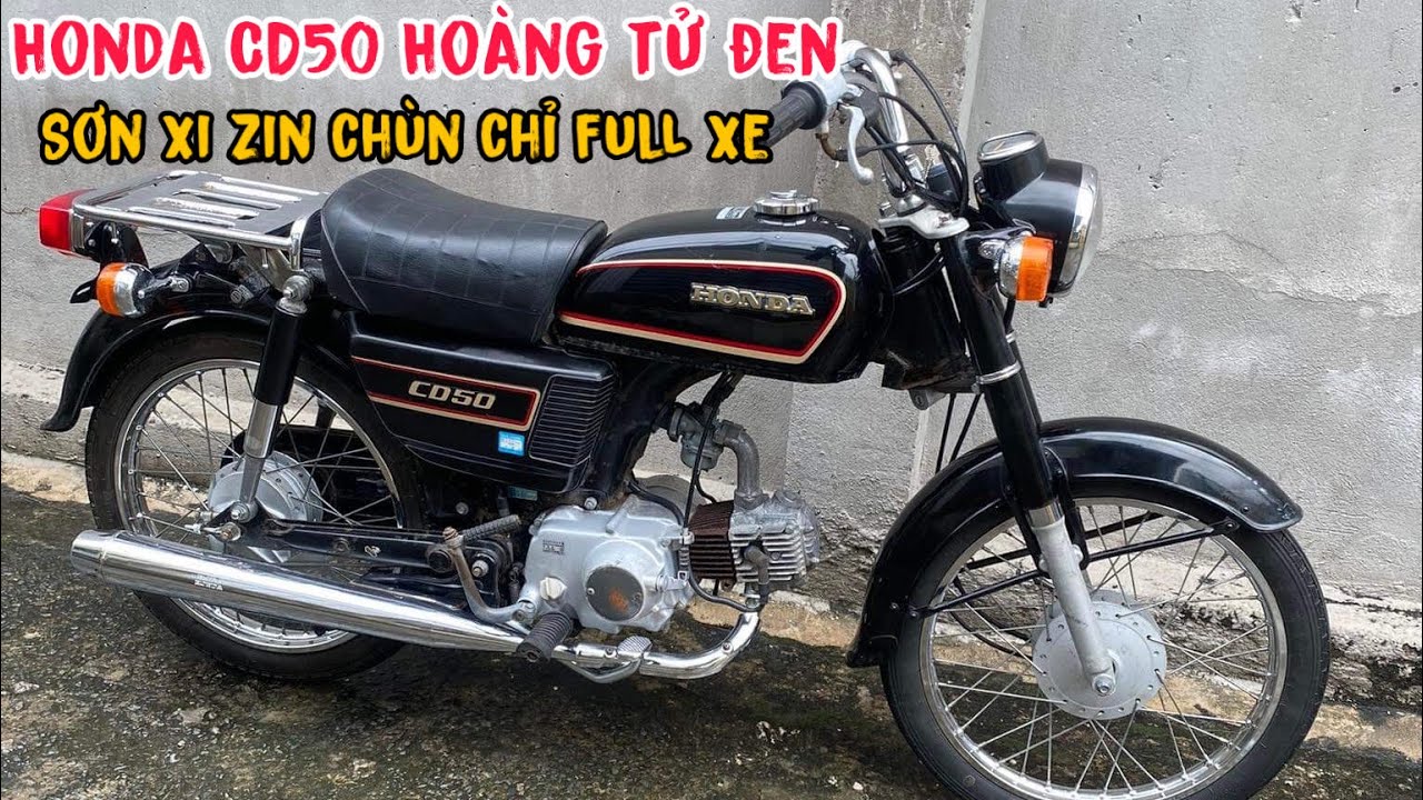Honda CD50 hoàng tử đen. Sơn xi zin full xe ( đã bán ) - YouTube