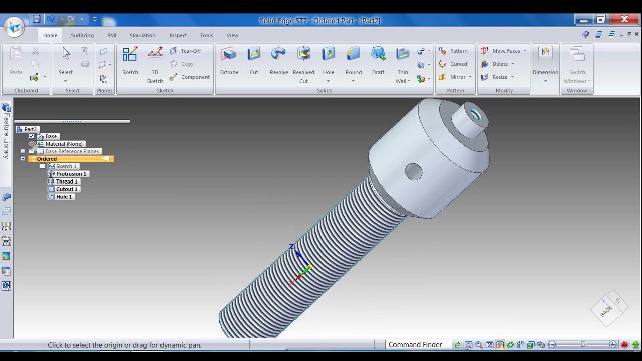 Simple way to create Screw Spindle for Screw jack assembly using SOLID EDGE ST7 software - YouTube