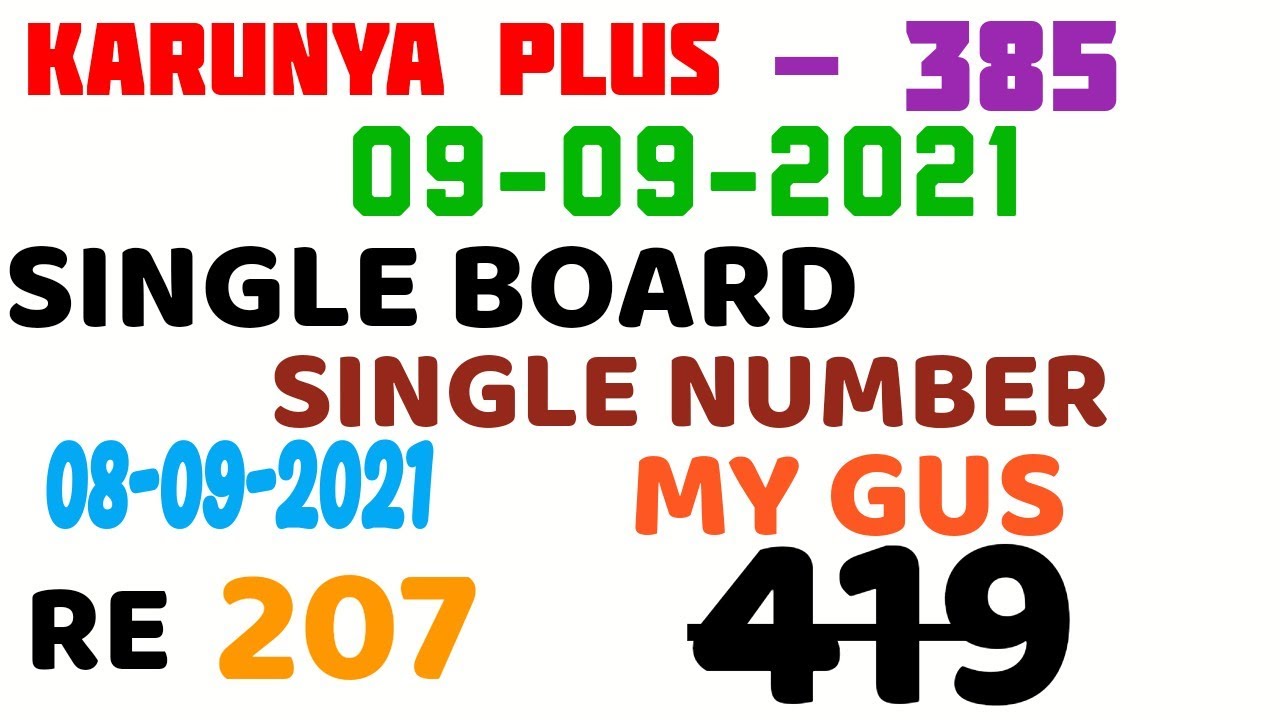 KERALA LOTTERY CHART GUESSING 09-09-2021 - YouTube