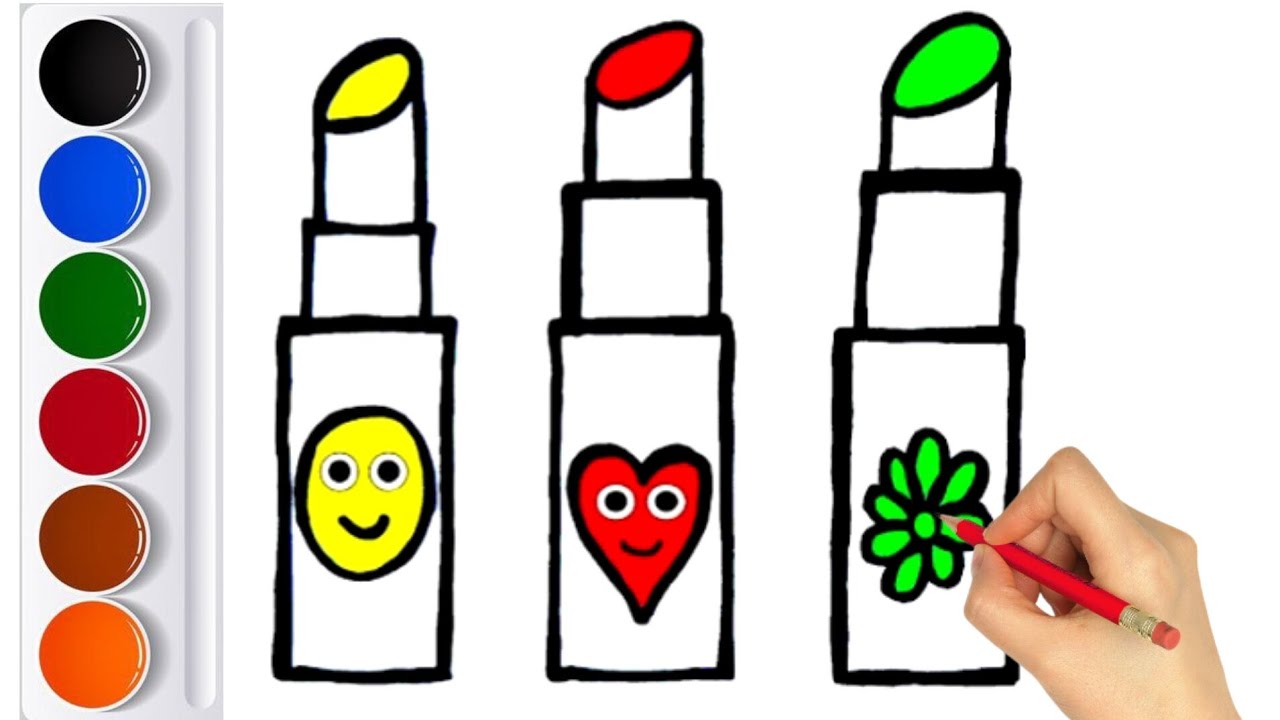 Fun Lipstick Drawing, Painting & Coloring for Kids & Toddlers | Kids ...