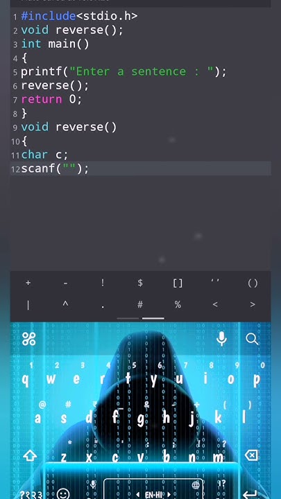 C Program for 'Reverse of Sentence'. ।with no Paramenters no return value. । Use of Recursion ...