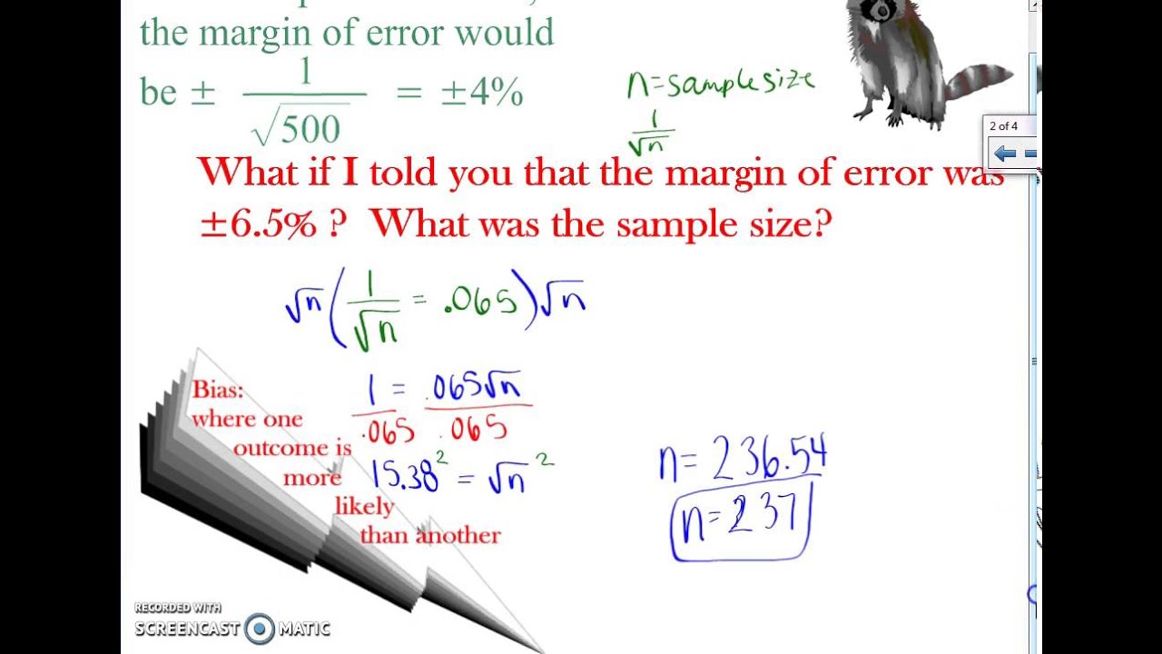Algebra II - 12-2: Sample Space and Margin of Error - YouTube