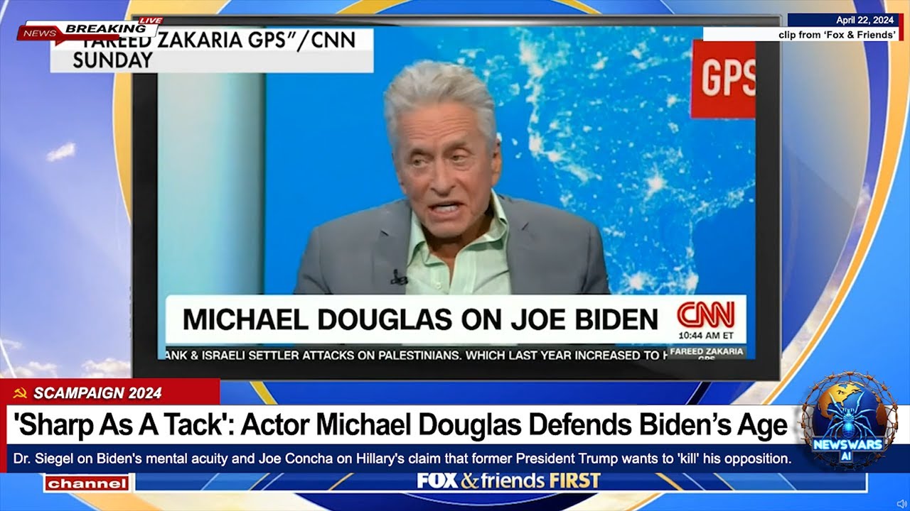 'Sharp As A Tack': Actor Michael Douglas Defends Biden’s Age - YouTube