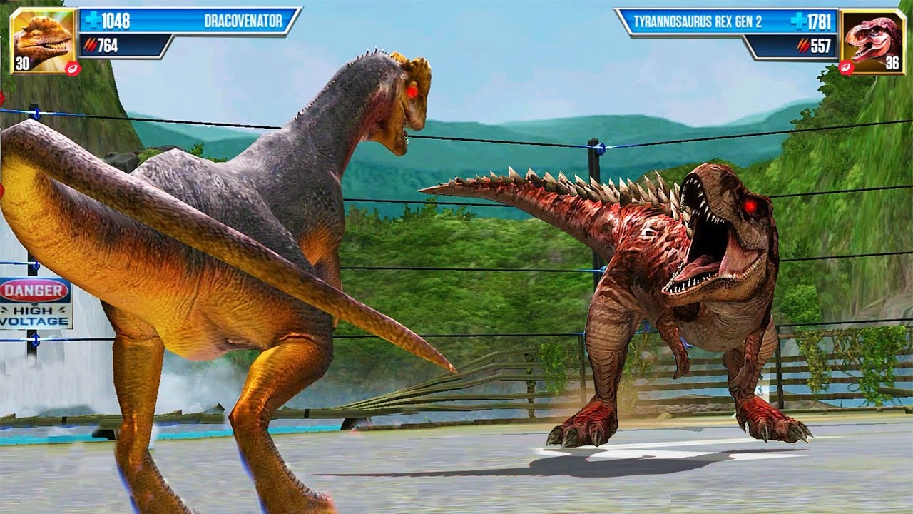 NEW!! DRACOVENATOR FIGHT | Jurassic world the game - YouTube