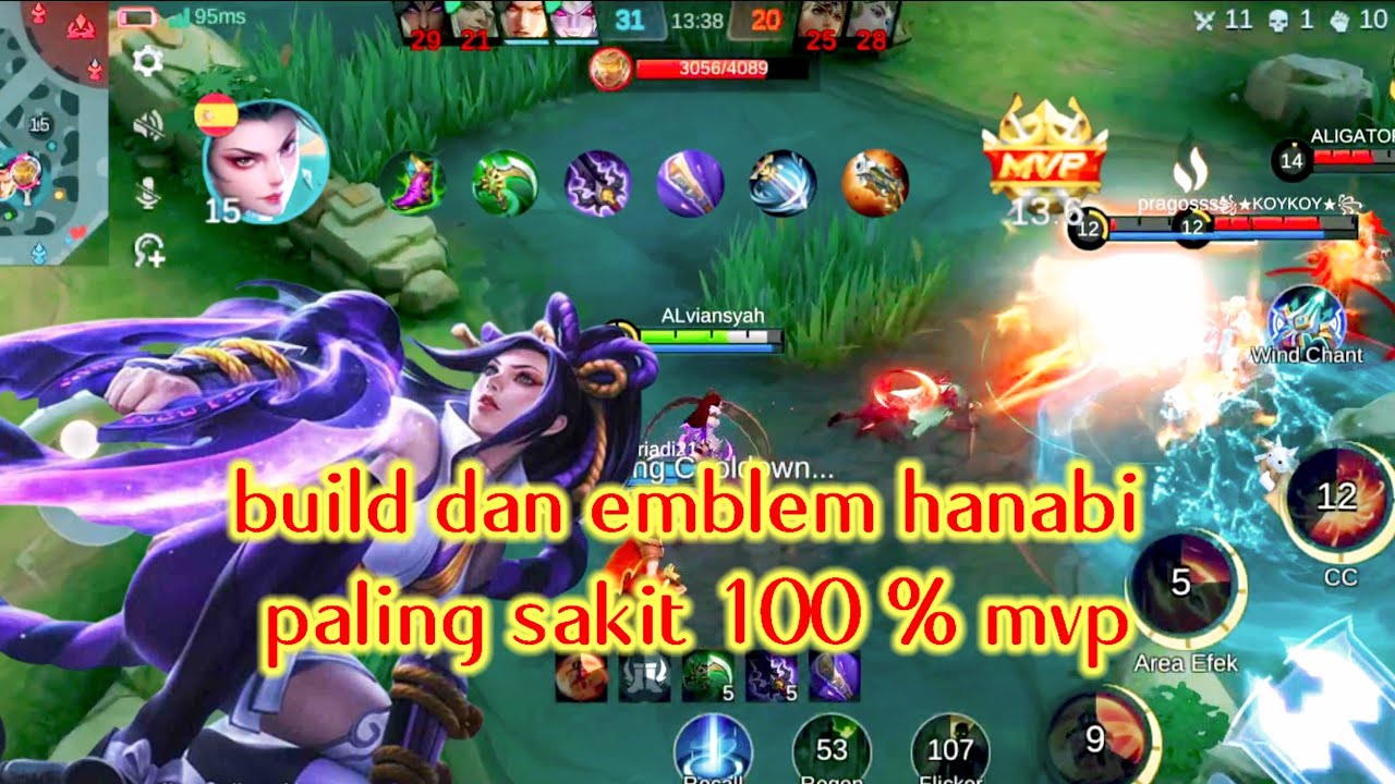 setting build dan emblem hanabi tersakit 100% MVP mobile legends paling ...