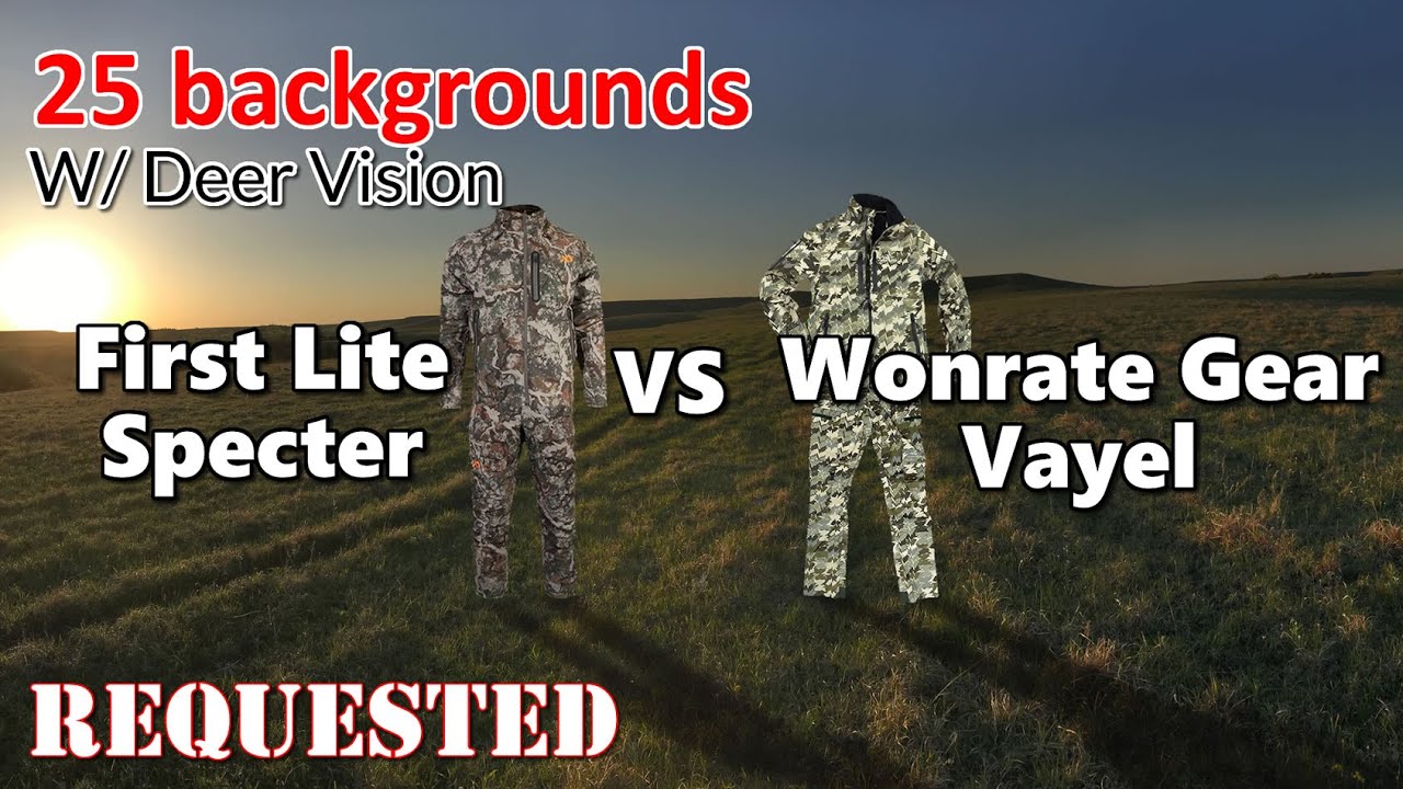 First Lite Specter Vs Wonrate Gear Vayel hunting camo in Human and Deer ...