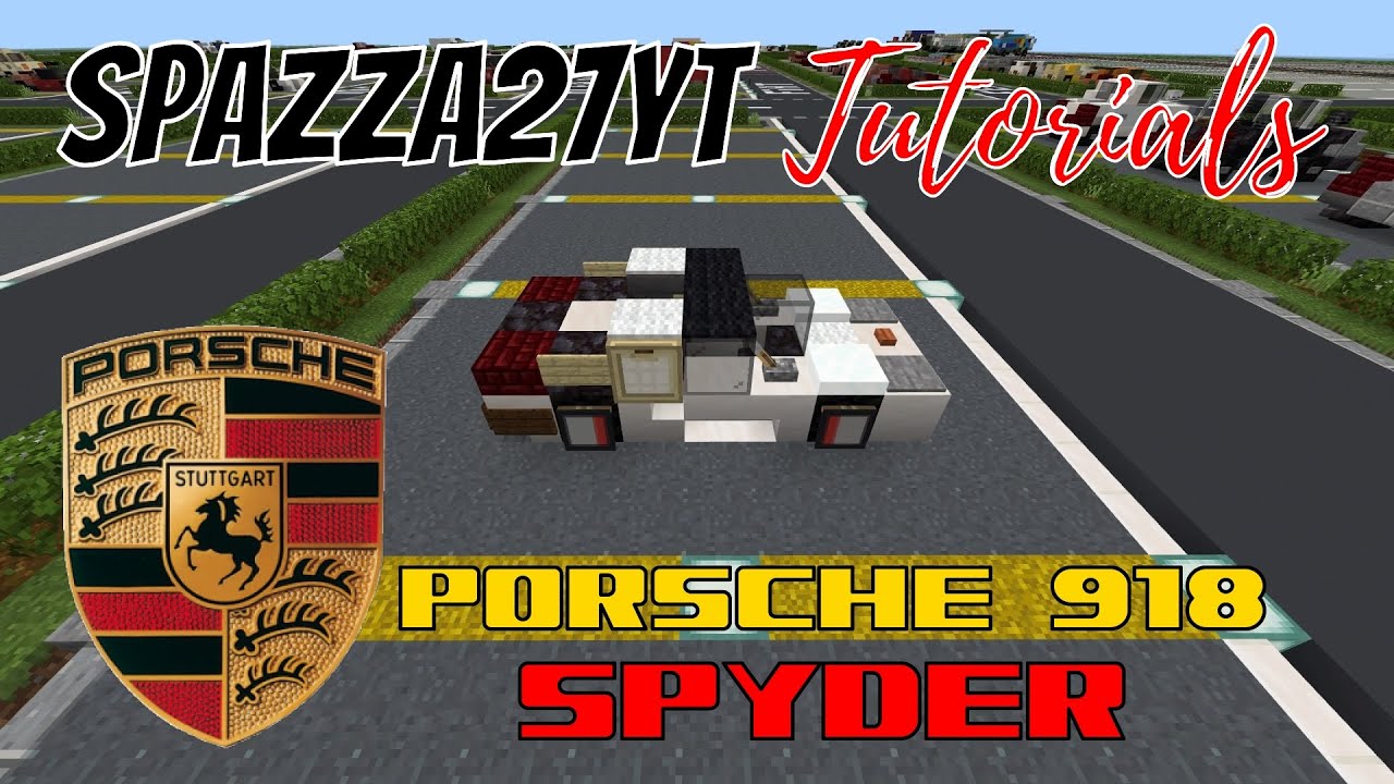 Minecraft Porsche 918 Spyder Tutorial - YouTube