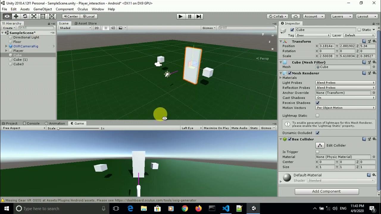 Raycasting and Door Animation using Oculus Go Controller - Part2 - YouTube