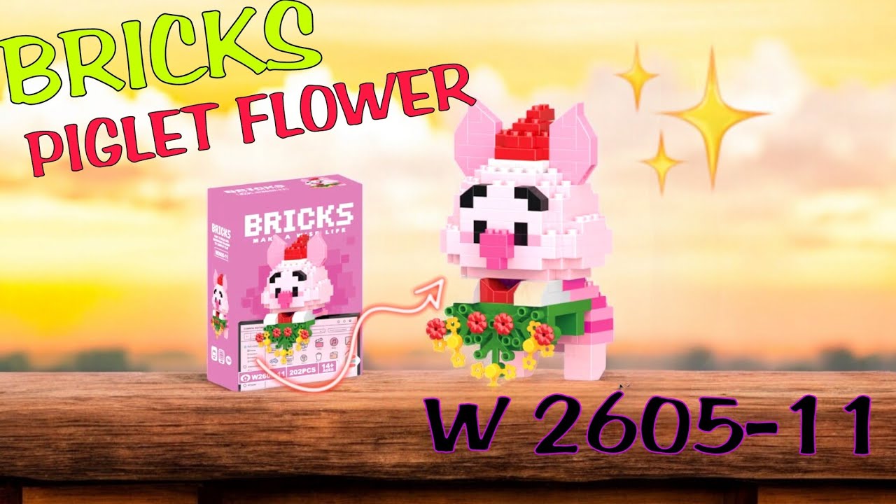 TUTORIAL MERAKIT LEGO BRICKS [ PIGLET FLOWER ] W2605-11 - YouTube