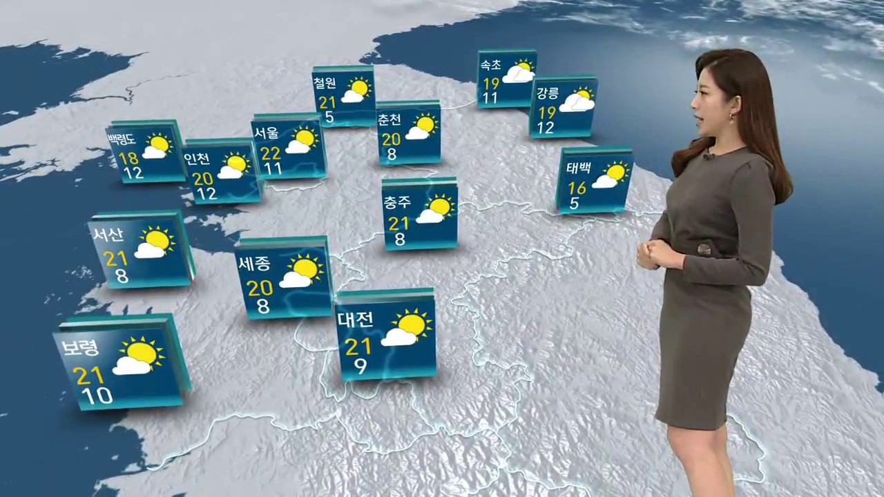 [171026]진주귀걸이에 밀착원피스 이여진 기상캐스터(korean hot weather forecaster) - YouTube