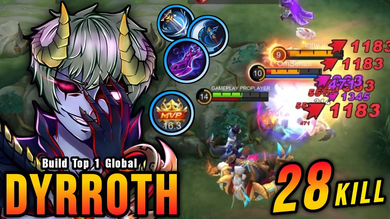 28 Kills!! Attack Speed & Critical Build Dyrroth Offlane Monster ...