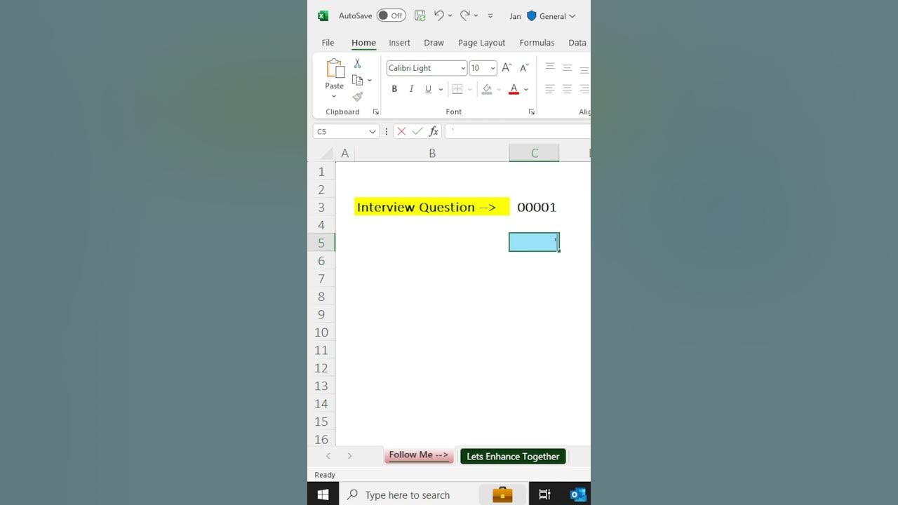 Interview Question | Excel Hack | Lets Enhance Together#excel #msexcel #shorts #shortsfeed # ...