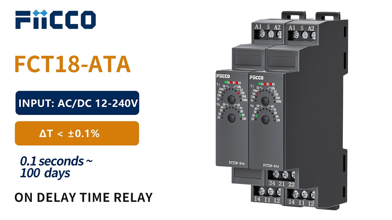 FCT18-Ata 18mm pulse delayed relay with summation control signal - YouTube