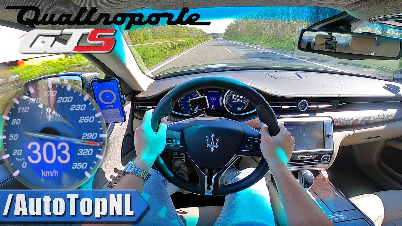MASERATI QUATTROPORTE GTS V8 530HP 300km/h TOP SPEED on AUTOBAHN by ...