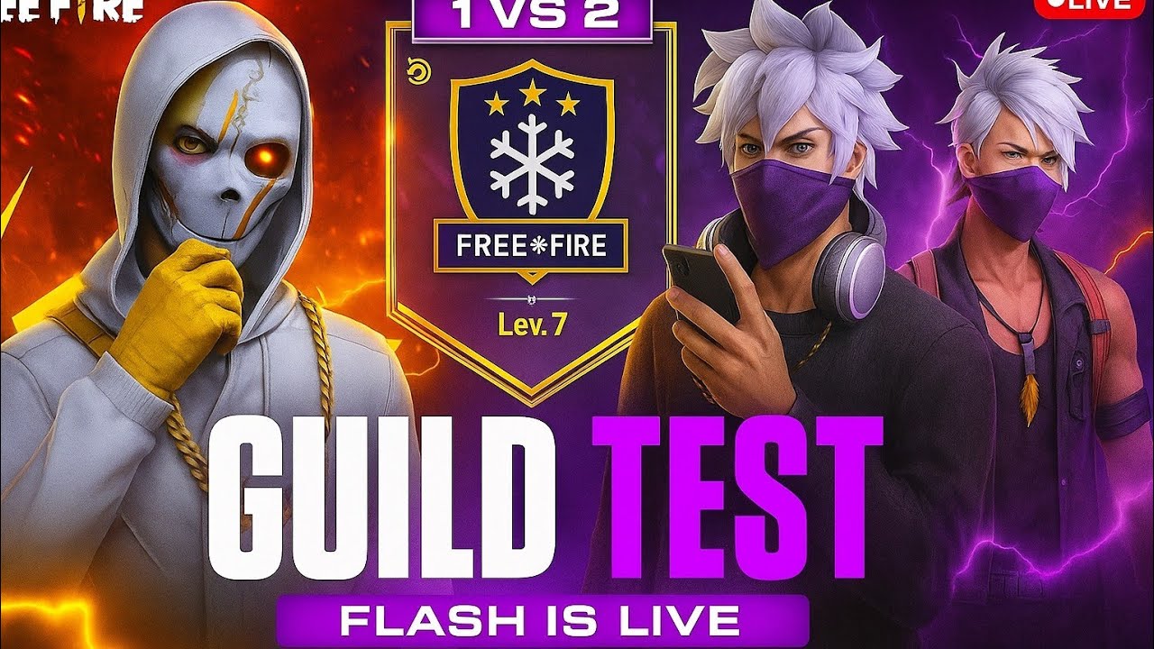 FREE FIRE LIVE 1 VS 2 GUILD TEST !! FF LIVE CUSTOM GIVEAWAY! FF LIVE ...