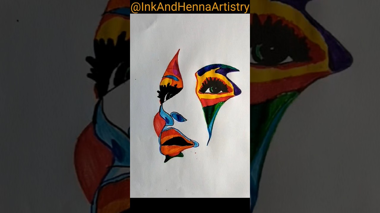 Creative Face Art | Creative face sketch | #shots #creative #drawing # ...