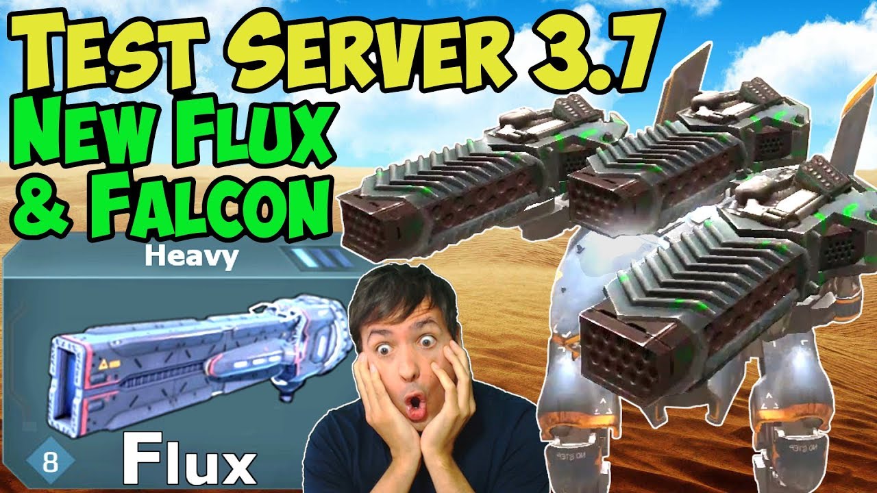 War Robots Test Server New Robot Falcon & Heavy Weapon Flux Gameplay WR ...