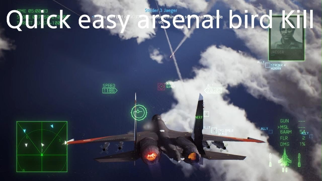 ACE COMBAT 7: quick easy arsenal bird Kill - YouTube