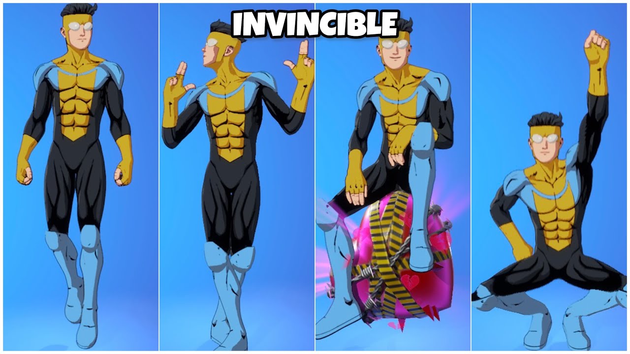New Invincible Skin with All Chapter 4 Icon Series Dances & Emotes ...