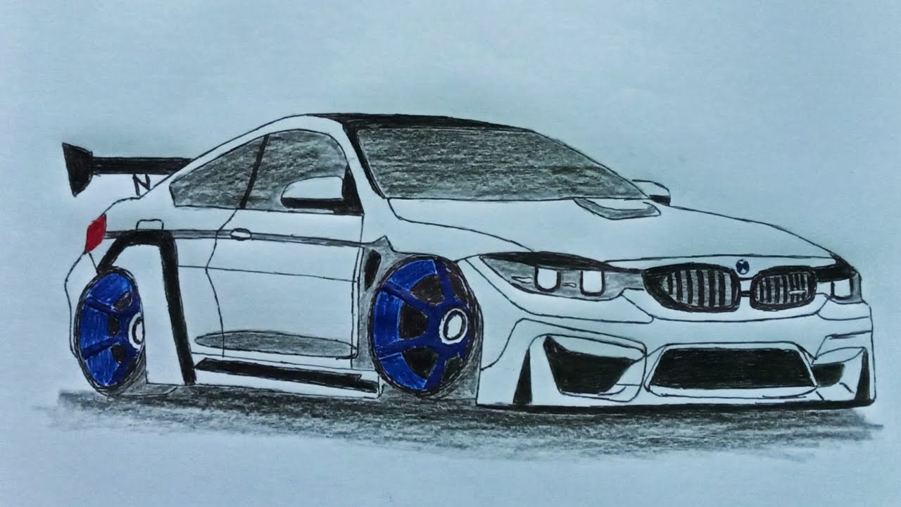 Cara Menggambar BMW M3 - tutorial menggambar || How To Draw A BMW M3 ...