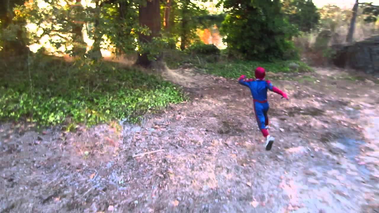 Amazing Kid Spiderman Running! - YouTube