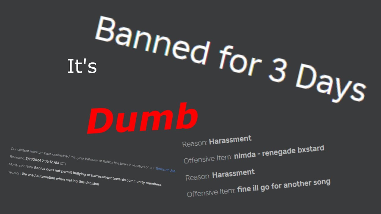 Roblox moderation is DUMB... - YouTube