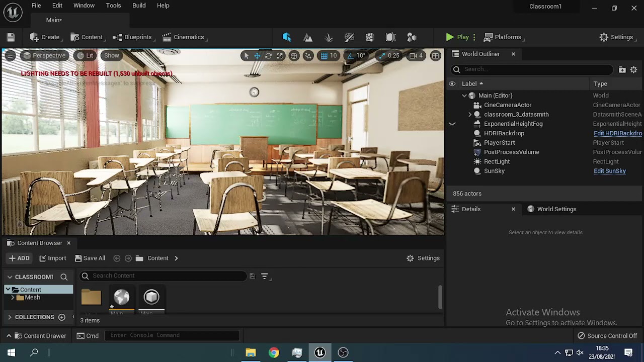 Blender Classroom demo (modified) | Unreal Engine 5 Lumen test - YouTube
