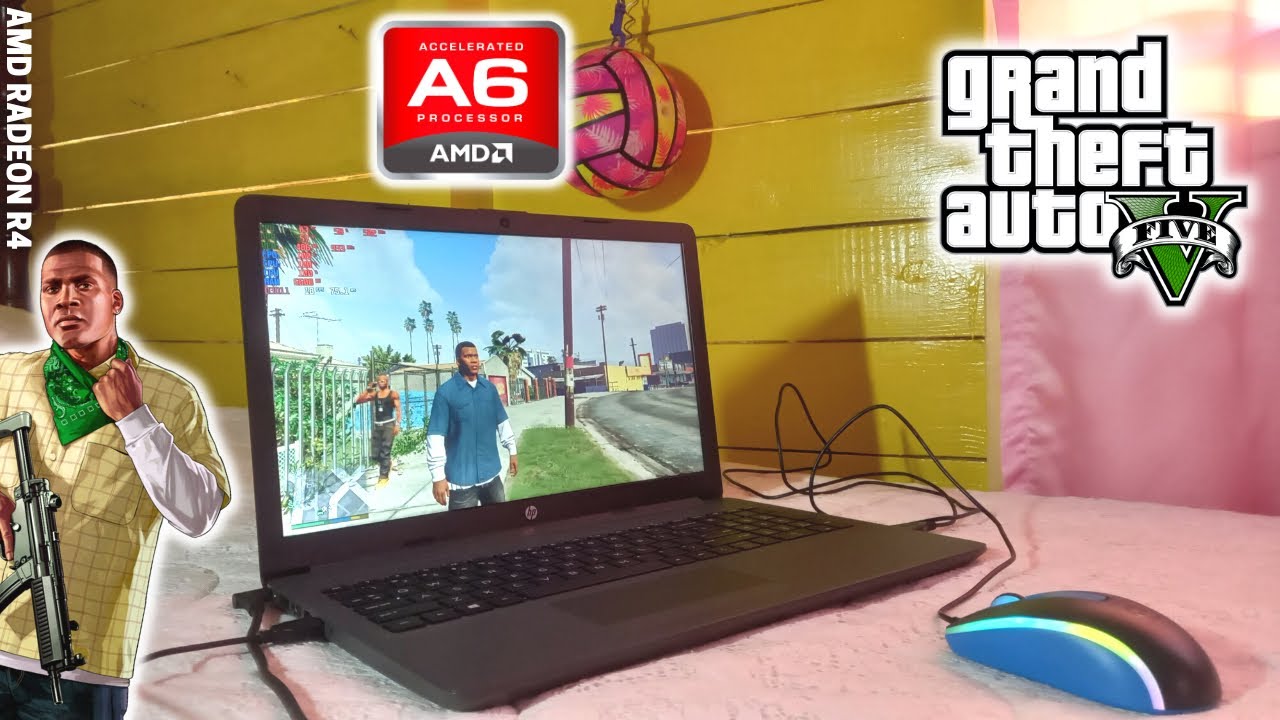 GTA 5 (AMD A6, Radeon R4 Graphics) Low End Laptop (512MB VRAM) - YouTube