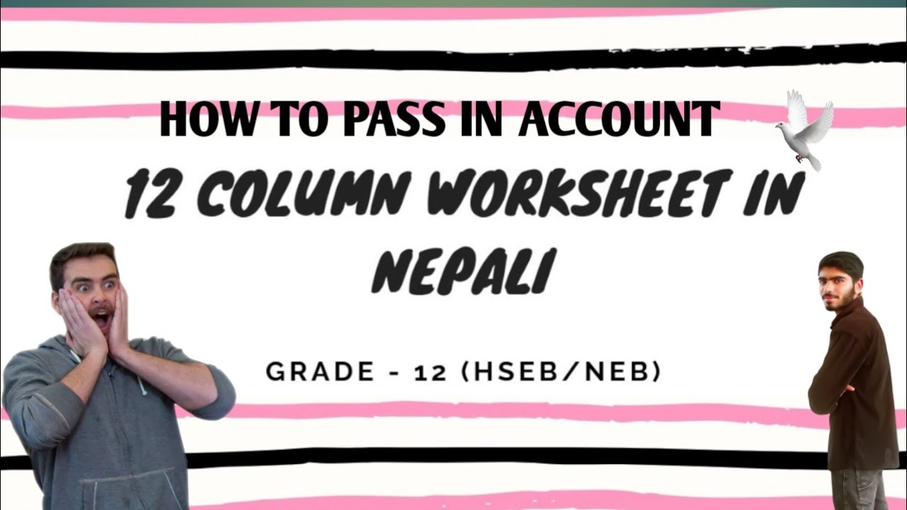 12 class ko Account solution। 12 column Worksheet kasri garne ...