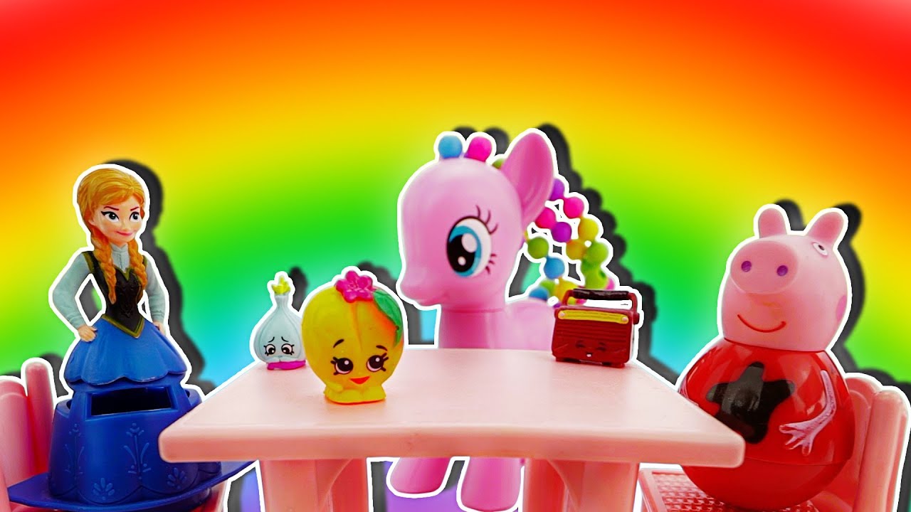 Peppa Pig Pinkie Pie & Princess Anna Rainbow Story Time | Frozen My ...