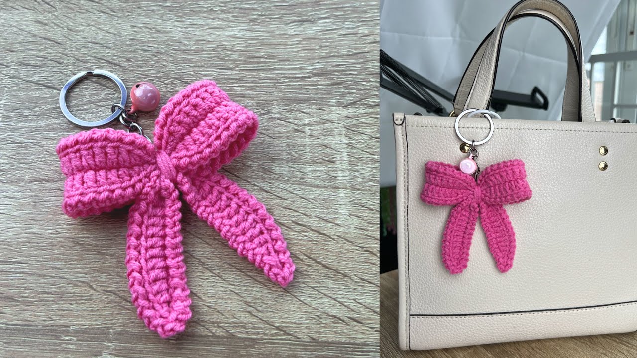 Crochet Bow Keychain. How to Crochet Bow. - YouTube