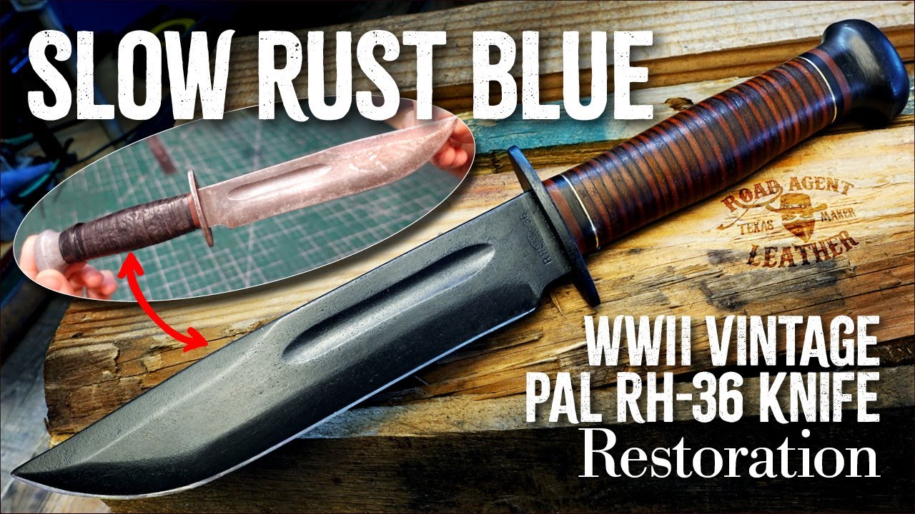 DIY Rust Bluing a Knife Blade & Leather Grip Restoration - YouTube
