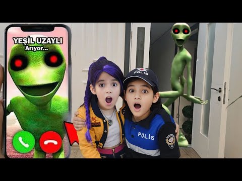 EYVAH YEŞİL UZAYLI EVİMİZE GELDİ!!MELİSA NİSA NE YAPACAĞIZ