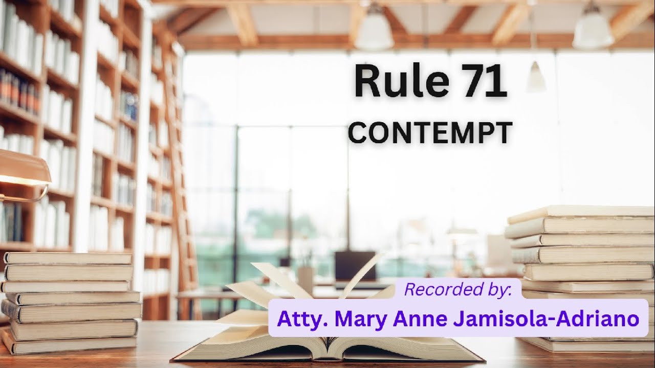 [Audio Rules of Court] Rule 71 - Contempt - YouTube