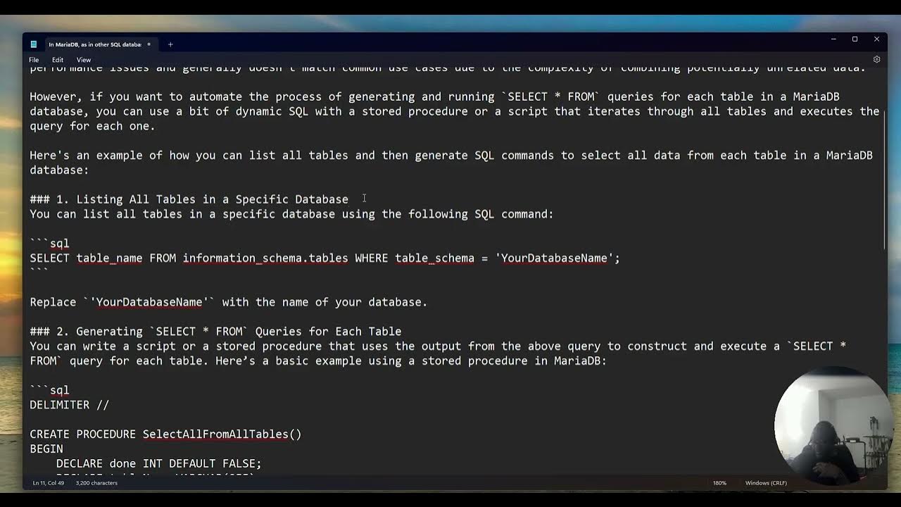 Using the * FROM ALL Query in MariaDB - YouTube