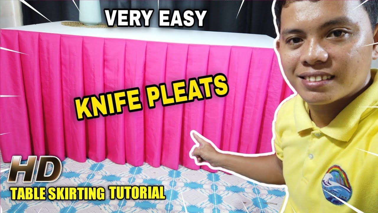 KNIFE PLEAT TABLE SKIRTING - YouTube