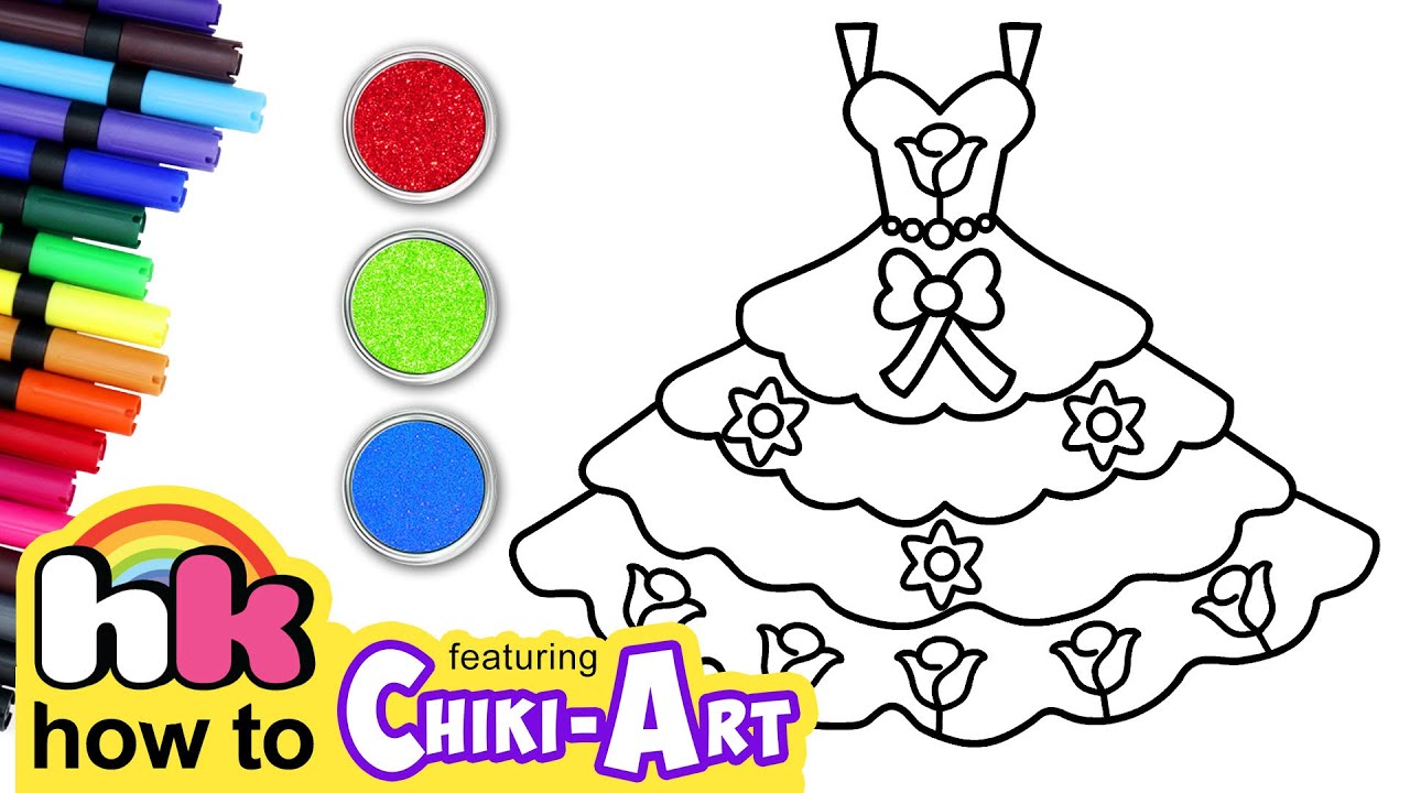 How to Draw a Dress | Drawing and Painting for Kids | Chiki Art ...