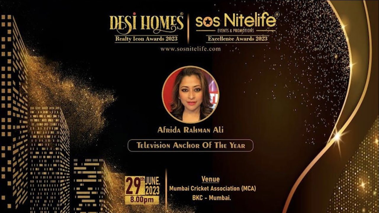 Afrida Rahman Ali Was Honored Television Anchor of the Year at SoS NiTeLife Excellence Awards ...