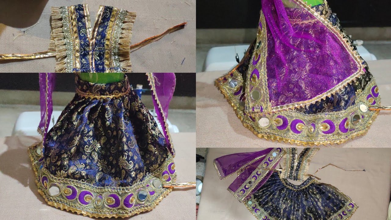 Mata Rani ki baingani color ki Banarasi poshak stitching cutting - YouTube