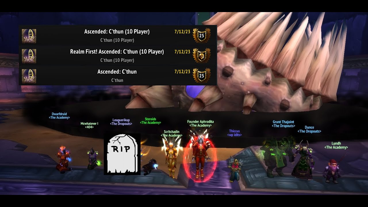 Ascension WoW - Realm First Ascended C'Thun 10M - YouTube