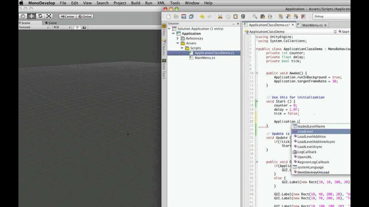 Unity3d Tutorial: Application Class Part 9 - LoadLevelAdditive - YouTube