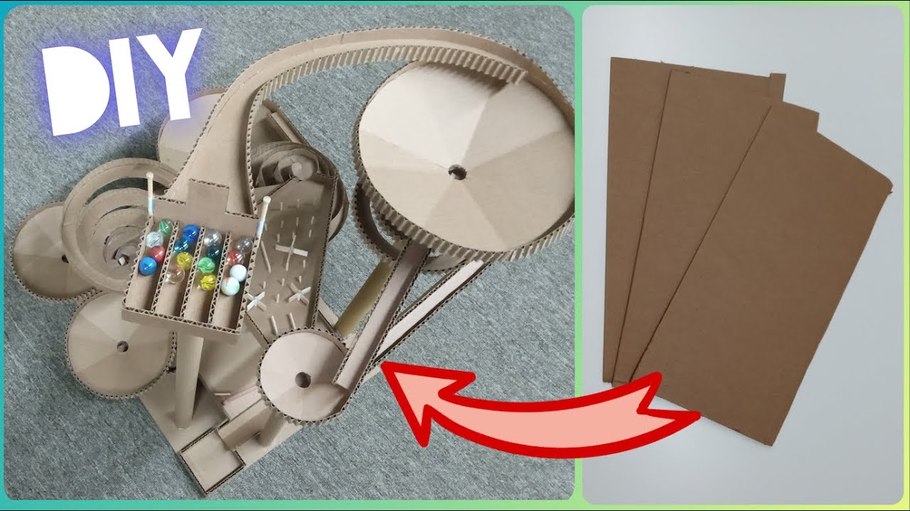 DIY How to make a giant marble track out of cardboard - YouTube