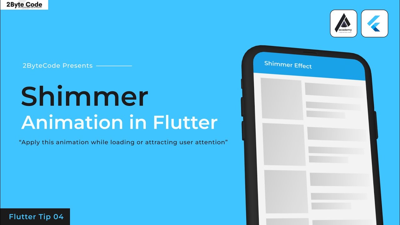 Shimmer Animation In Flutter Flutter Tips 04 2bytecode Youtube