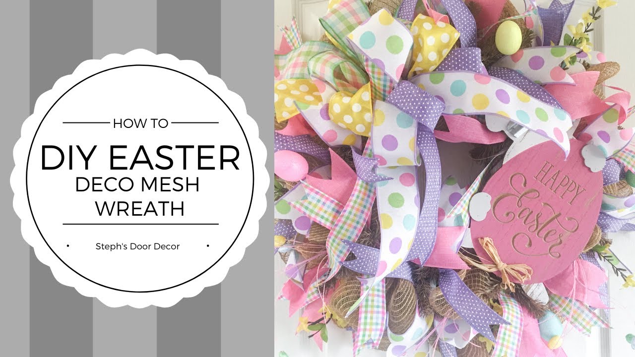 DIY Deco Mesh Wreath / Easter Wreath Tutorial - YouTube