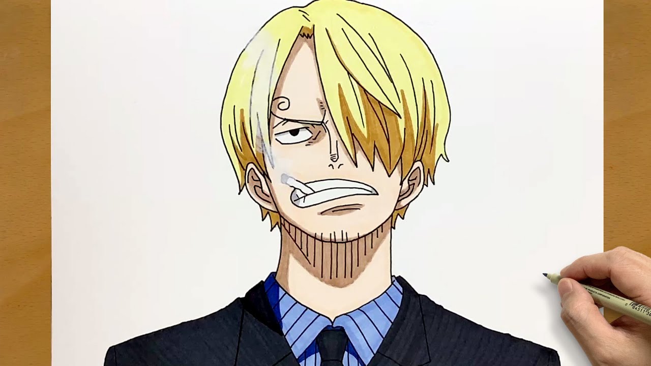 How to draw Sanji from One Piece || Sanji colored drawing || Easy anime ...