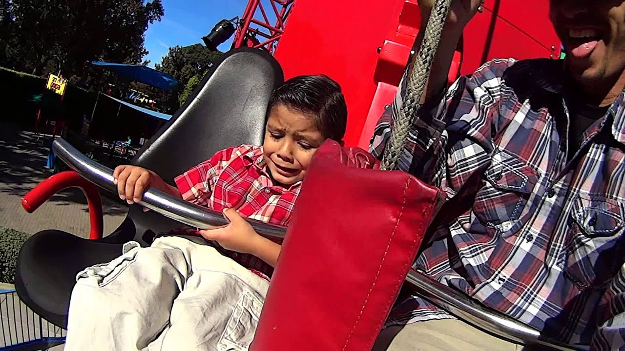 Scared kid on legoland ride - YouTube