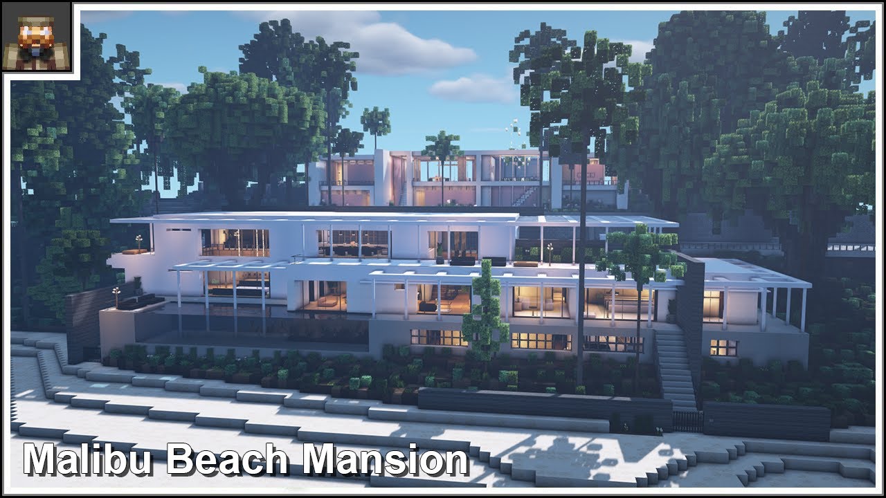 Minecraft Showcase - Stunning Malibu Beach Mansion - YouTube